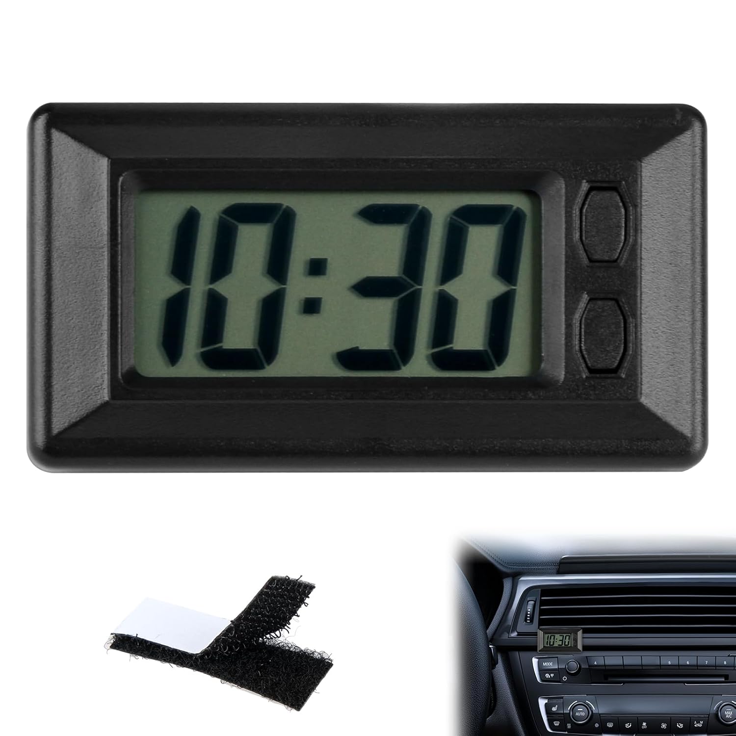 LCD Digital Table Car Dashboard Clock, Portable Mini Travel Clock ...