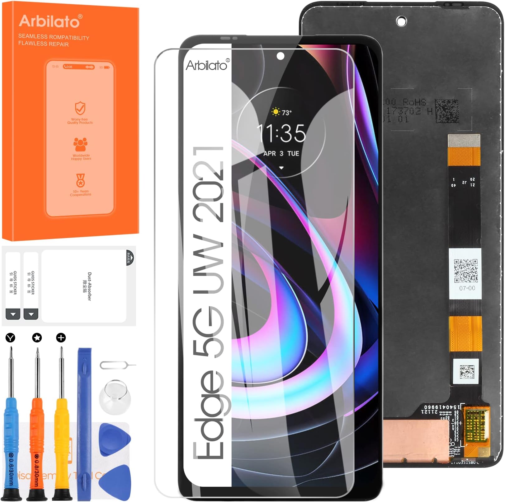 Amazon.com: for Motorola Edge 5G UW 2021 Screen Replacement kit for ...