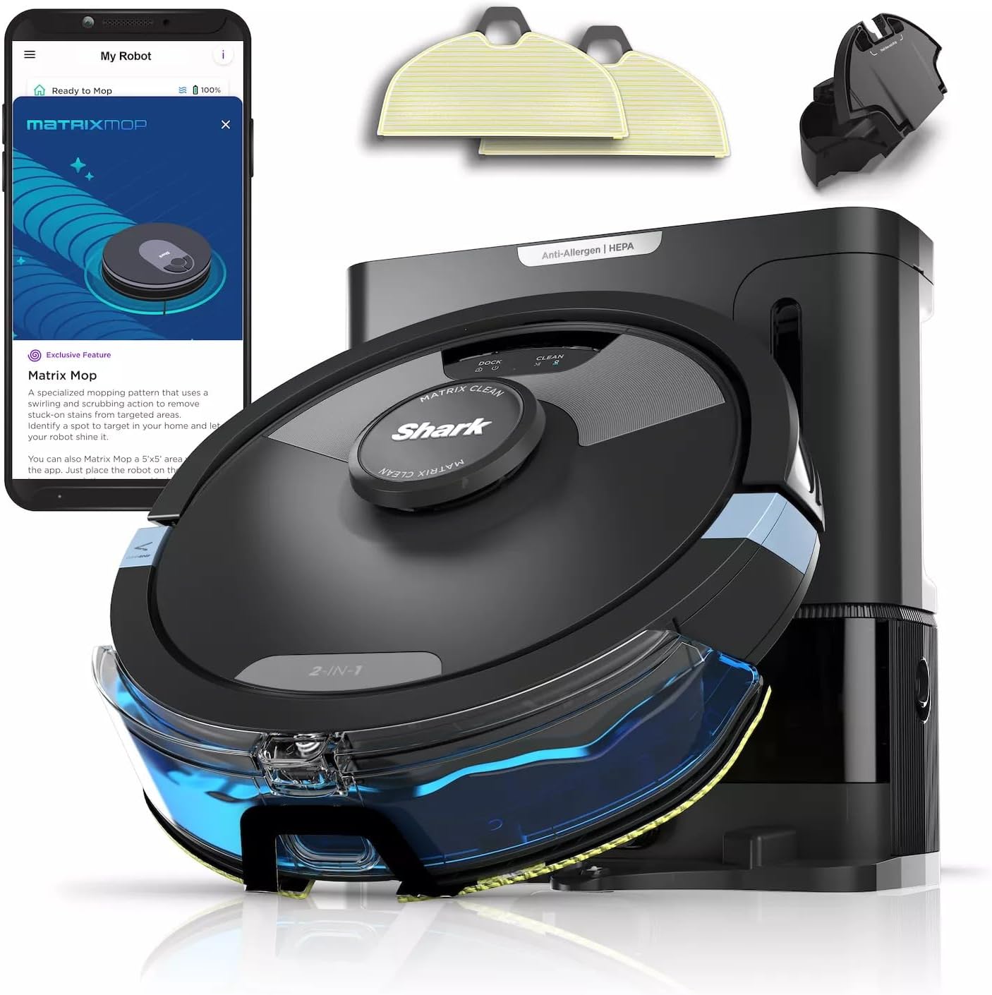 Amazon.com - Shark RV2610WA AI Ultra 2in1 Robot Vacuum & Mop with Sonic ...
