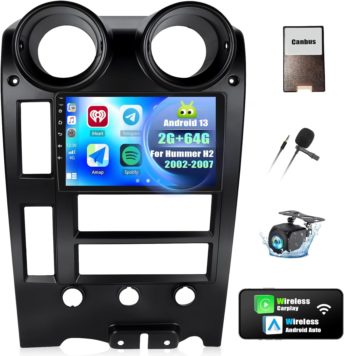 Amazon.com: 2G+64G Android 13 Car Stereo for Hummer H2 2002-2007 with ...