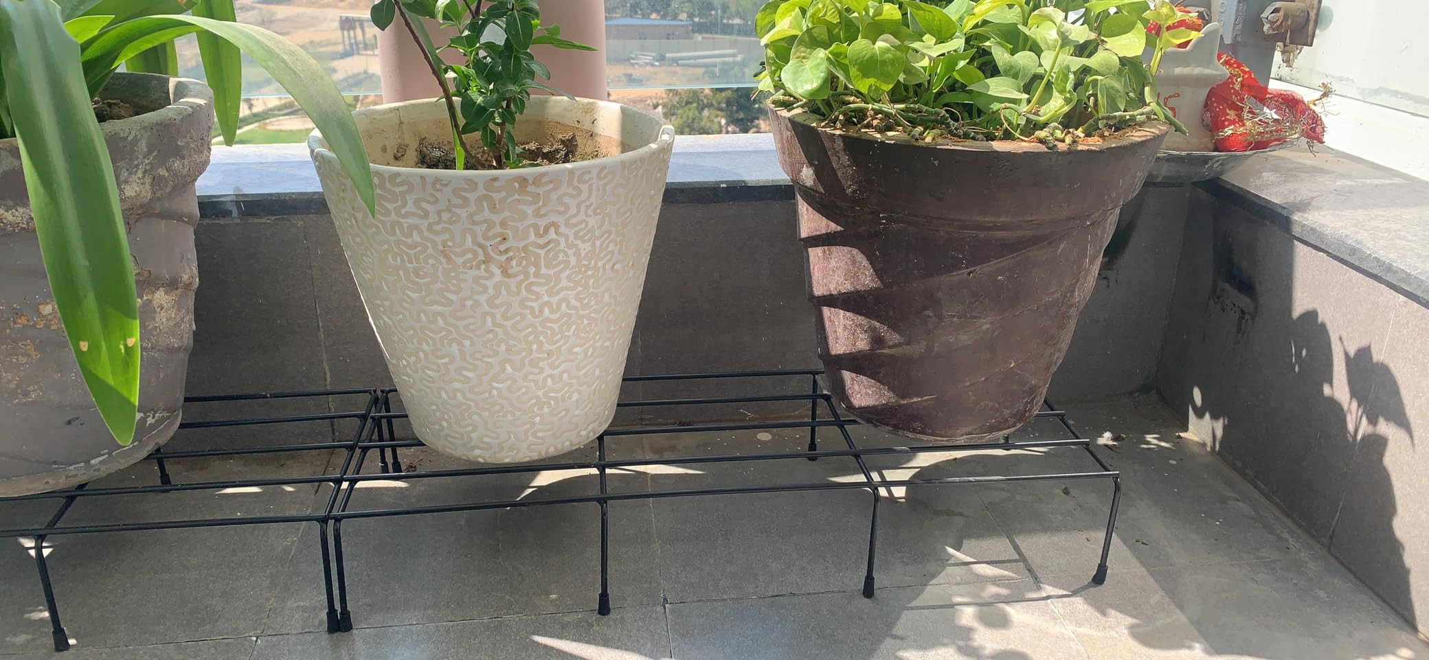 URBANMAALI Rectangular Metal indoor Outdoor Planter Stand, Flower Pot ...