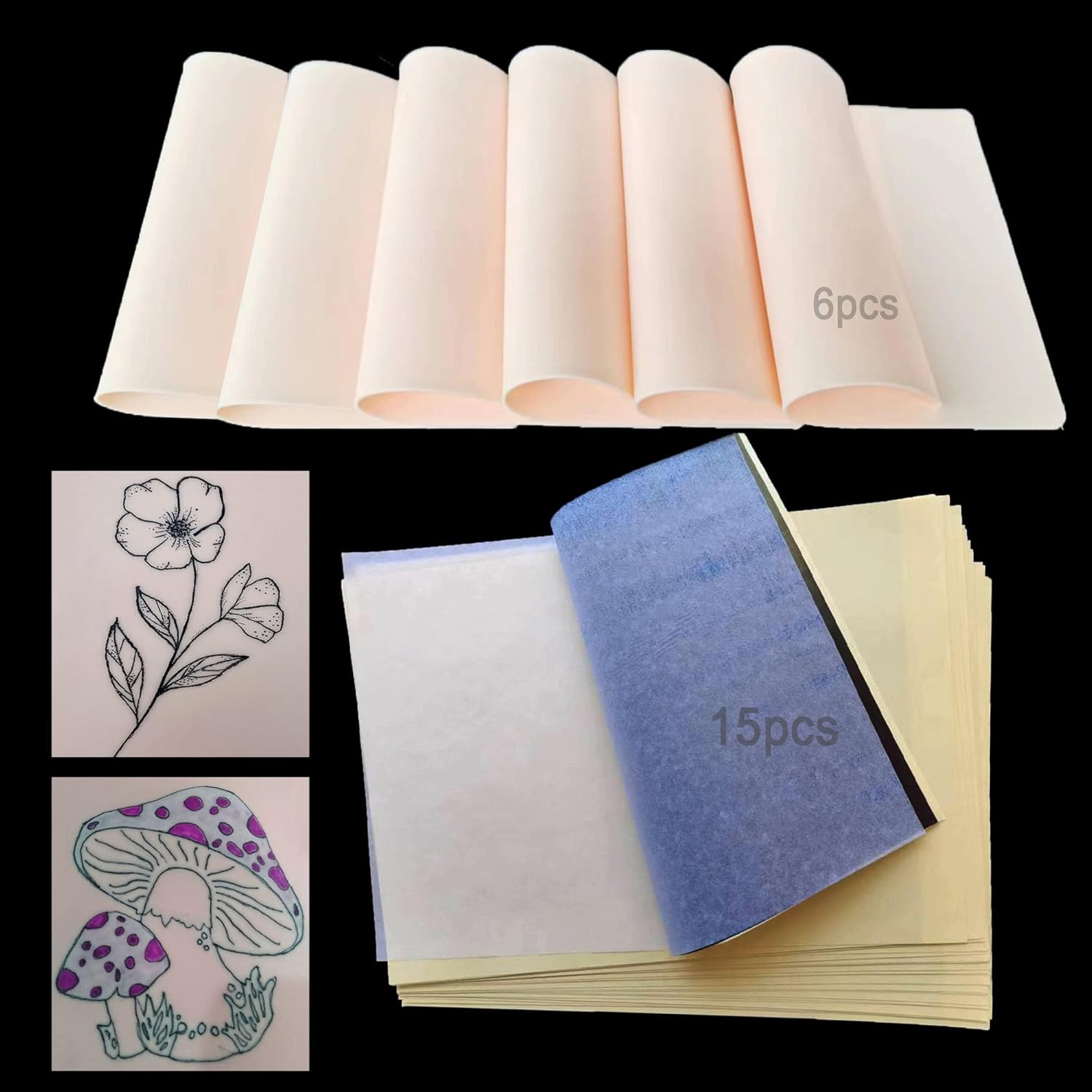 Amazon.com: Tattoo Practice Skins with Transfer Paper, 6PCS Blank ...