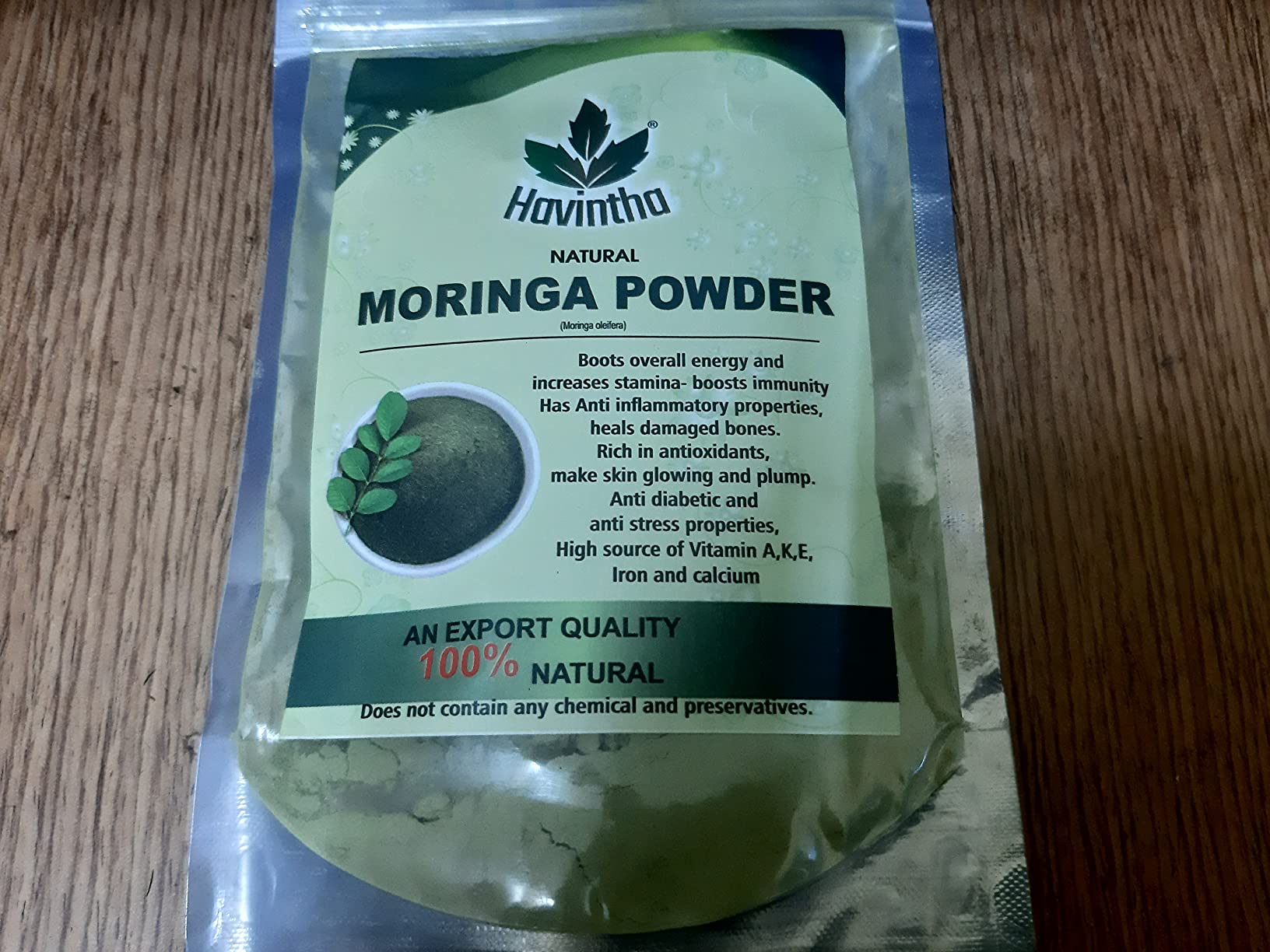 Havintha Organic Moringa Powder (100gm) | Drumstick Leaf powder ...