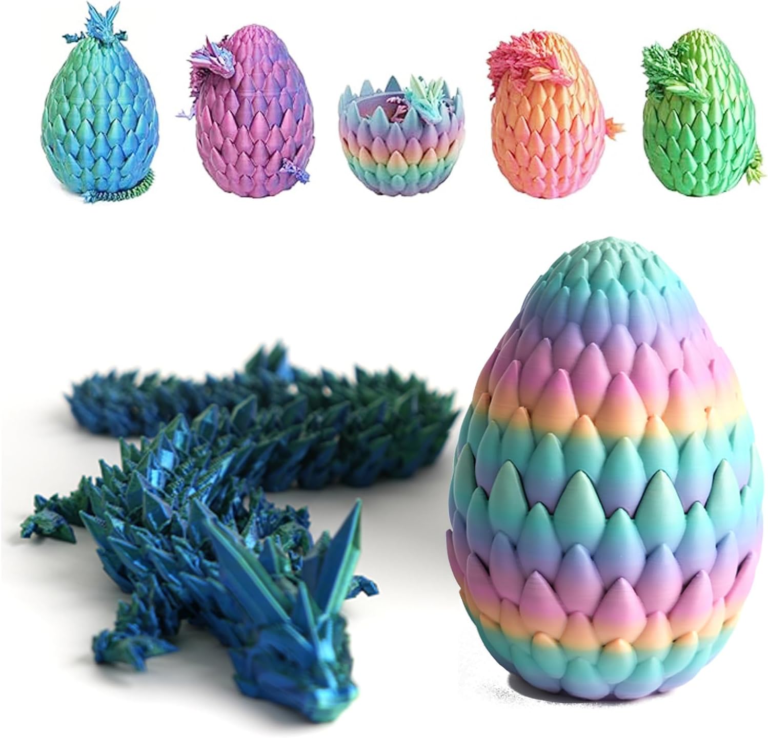Amazon.com: 3D Printed Dragon in Egg, Crystal Dragon Egg Fidget Stress ...