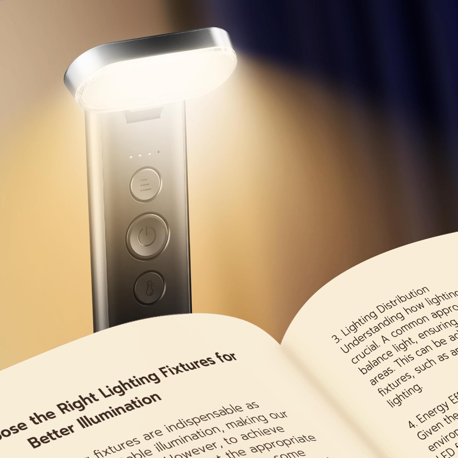 86lux Book Light, Reading Light for Book in Bed, USB Rechargeable LED ...