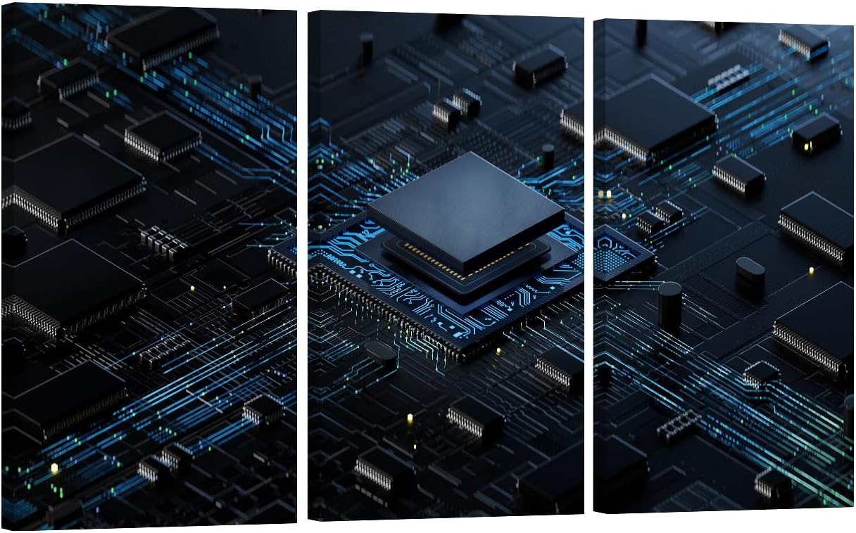 Amazon.com: LSIUHWUWI Wall Decor CPU Concept Wall Art Abstract ...