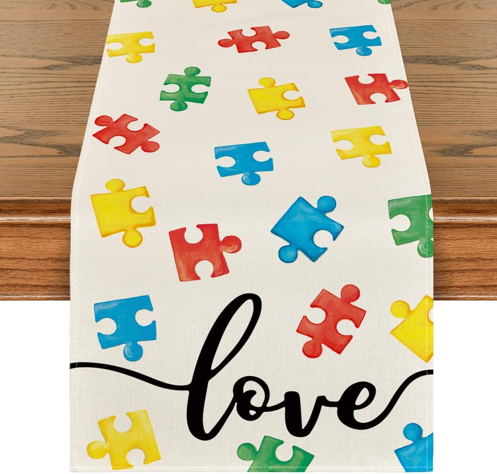 Amazon.com: Artoid Mode Autism Awareness Love Jigsaw Puzzle Table ...