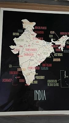 Poster laminat 24x26: India Harta Politica cu Romania | Ubuy
