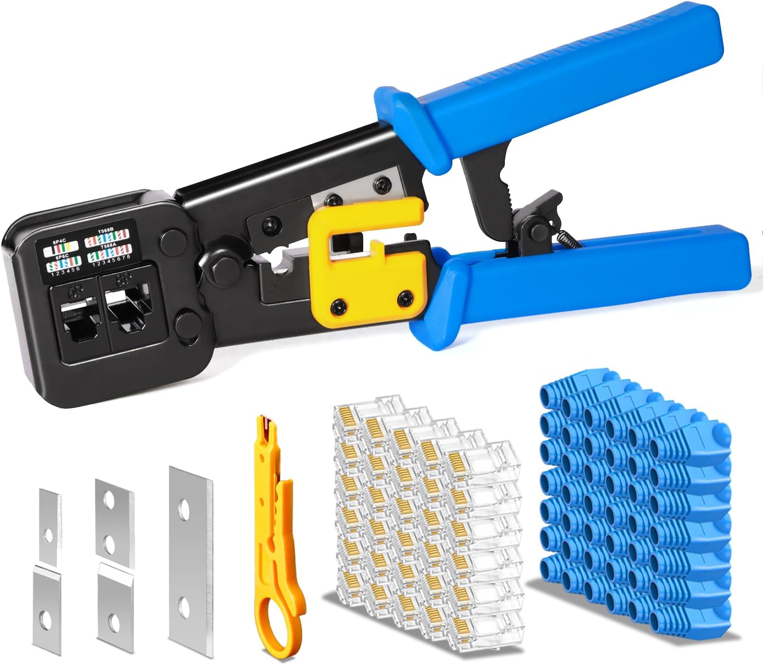 RJ45 Crimping Tool Ethernet Crimper for Cat6 Cat5 Cat5e RJ45 Pass ...