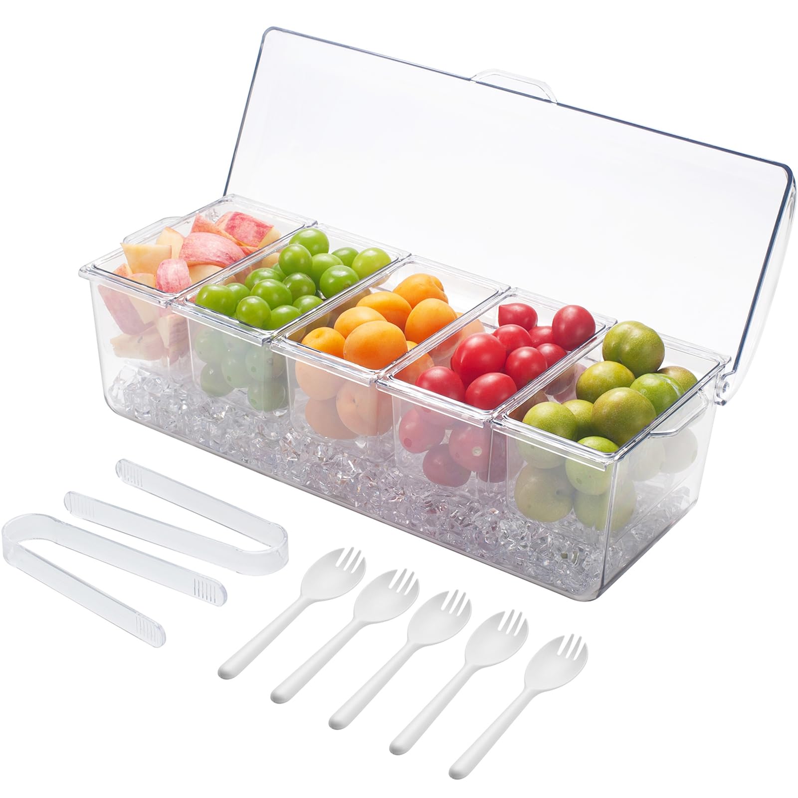Amazon.com | CESTATIVO Ice Chilled Condiment Server with Lid, Condiment ...