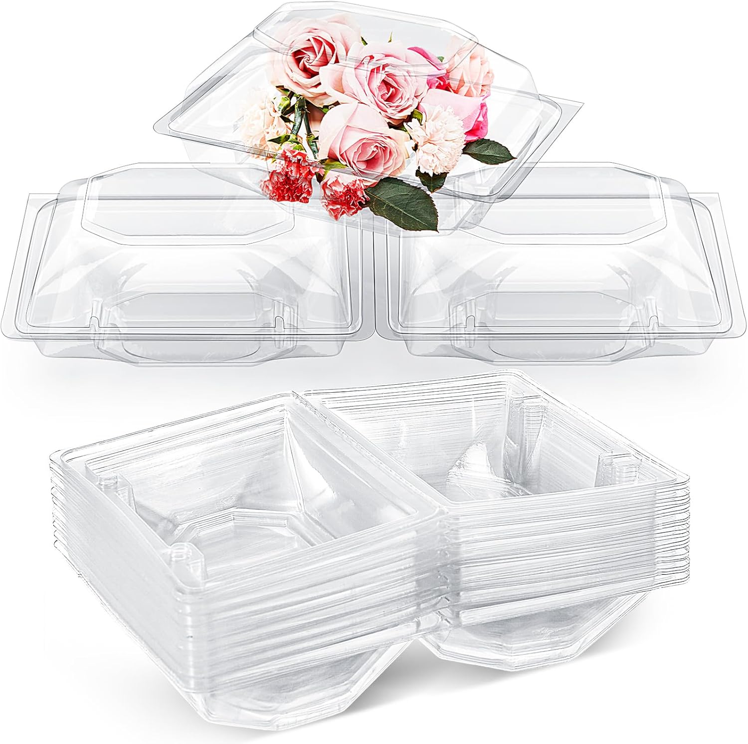 Amazon.com: Funnymoom 30 Pack Clear Plastic Flower Box for Corsage ...
