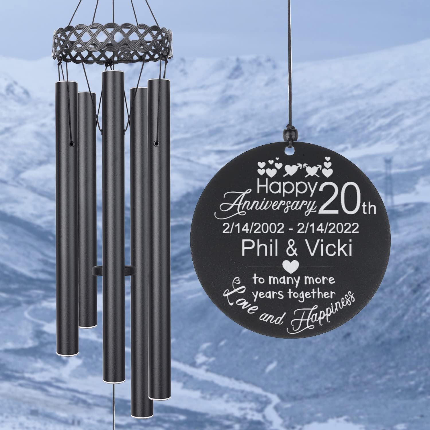 Amazon.com : Anniversary Wind Chime for Husband & Wife, Valentine's Day ...