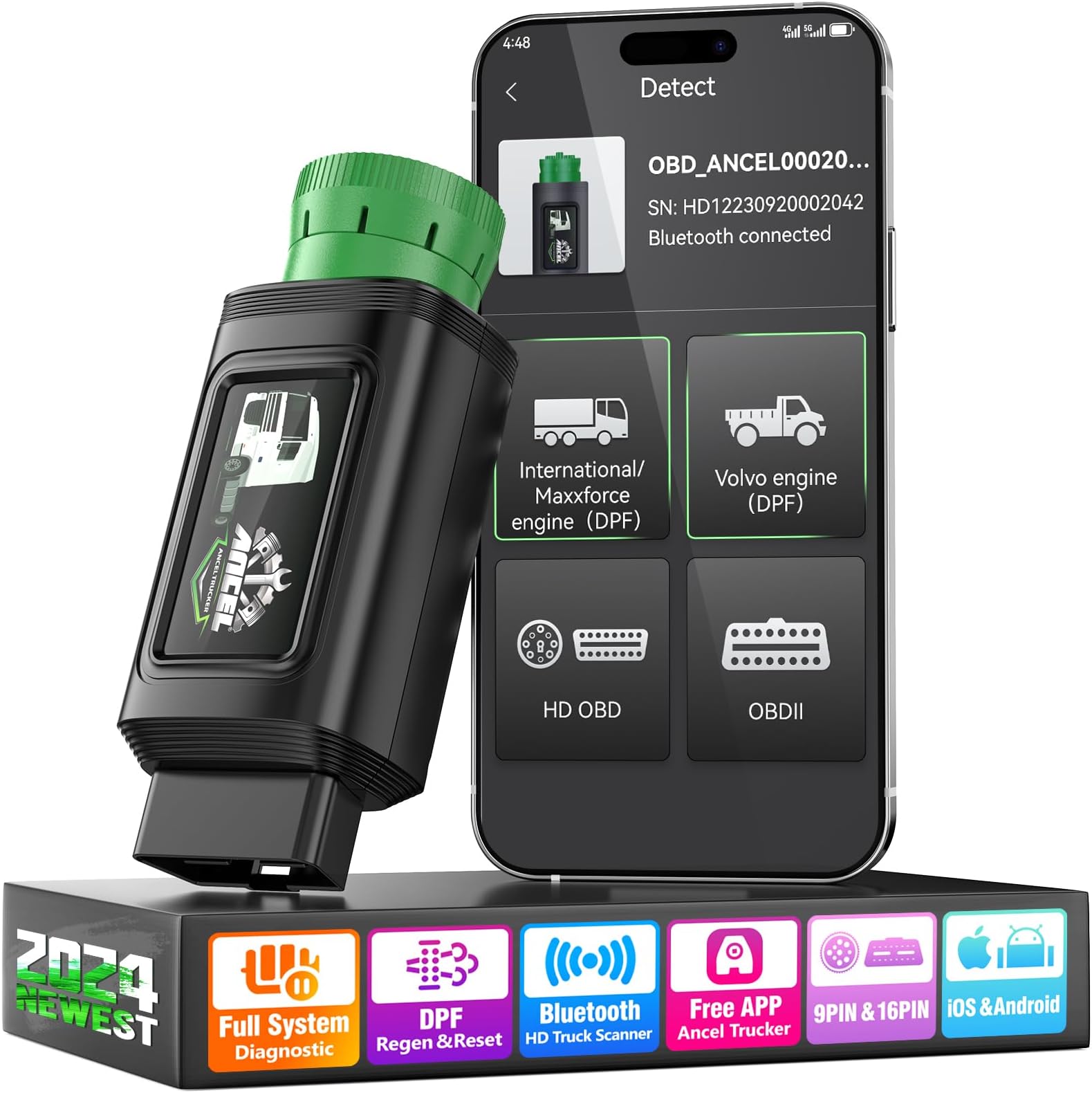 Amazon.com: ANCEL HD120 Bluetooth Heavy Duty Truck Scanner, DPF ...