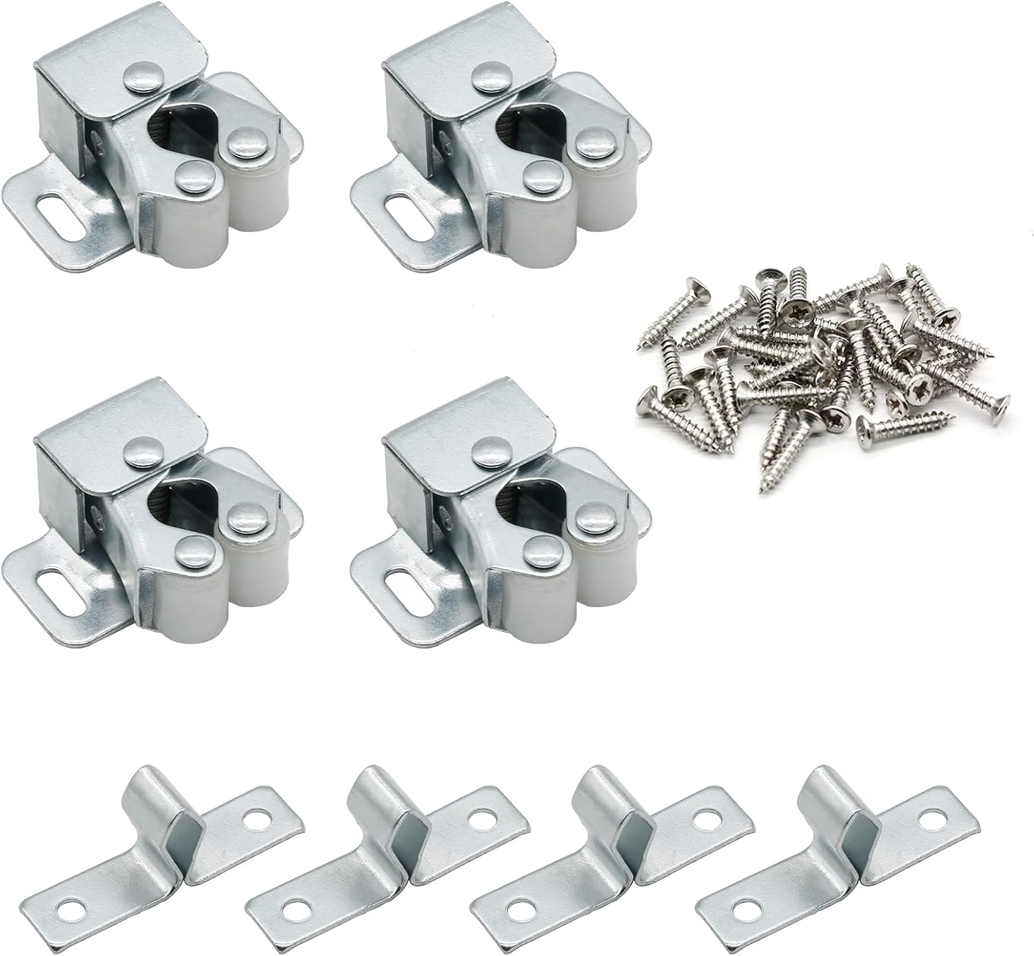 Cionyce 4 Pack Double Roller Catch with Spear, Heavy Duty Cabinet ...