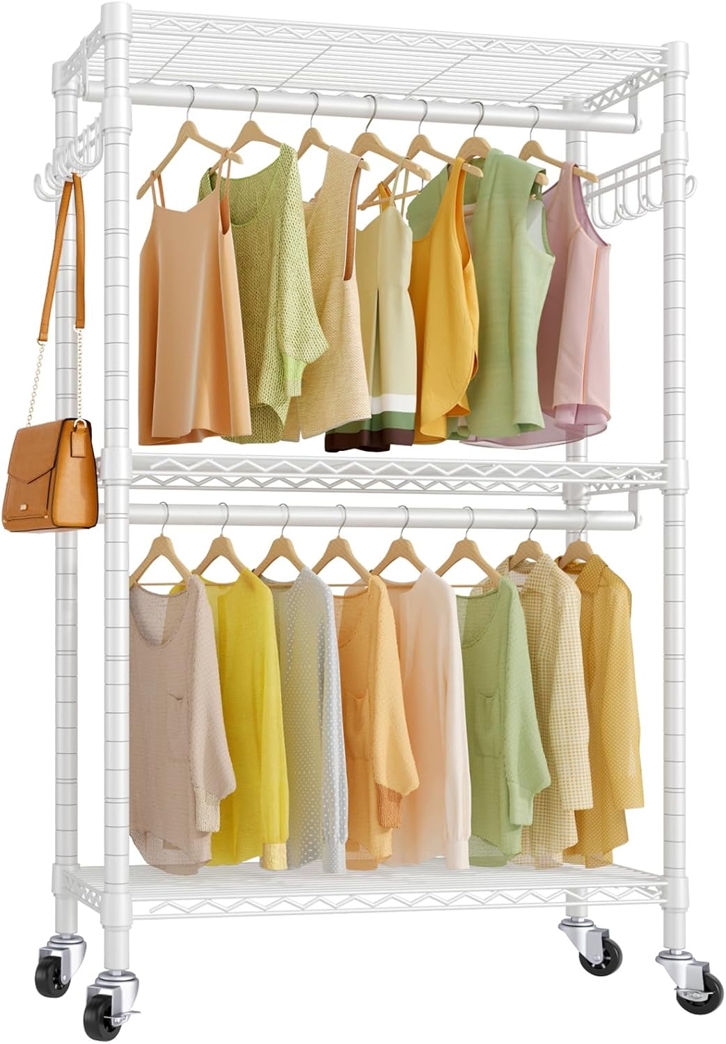 Amazon.com: VIPEK R2 Heavy Duty Rolling Garment Rack 3 Tiers Adjustable ...