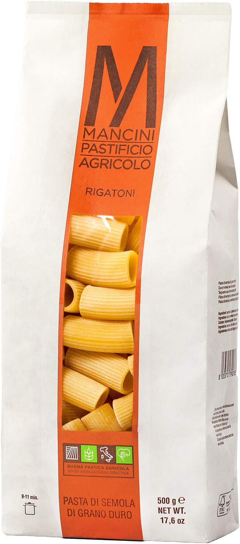 Amazon.com : Pasta Mancini Mezze Maniche (500 Gram (17.6 Ounce ...