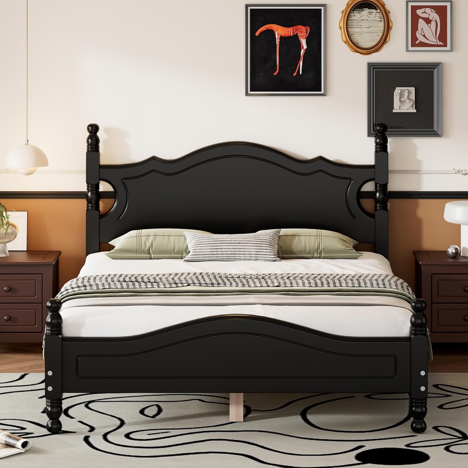 Amazon.com: Harper & Bright Designs Full Size Platform Bed with ...