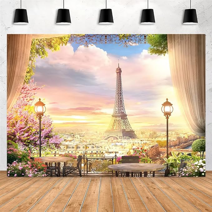 Amazon.com : Yieldeer Paris Photo Backdrop Eiffel Tower Wall Tapestry ...