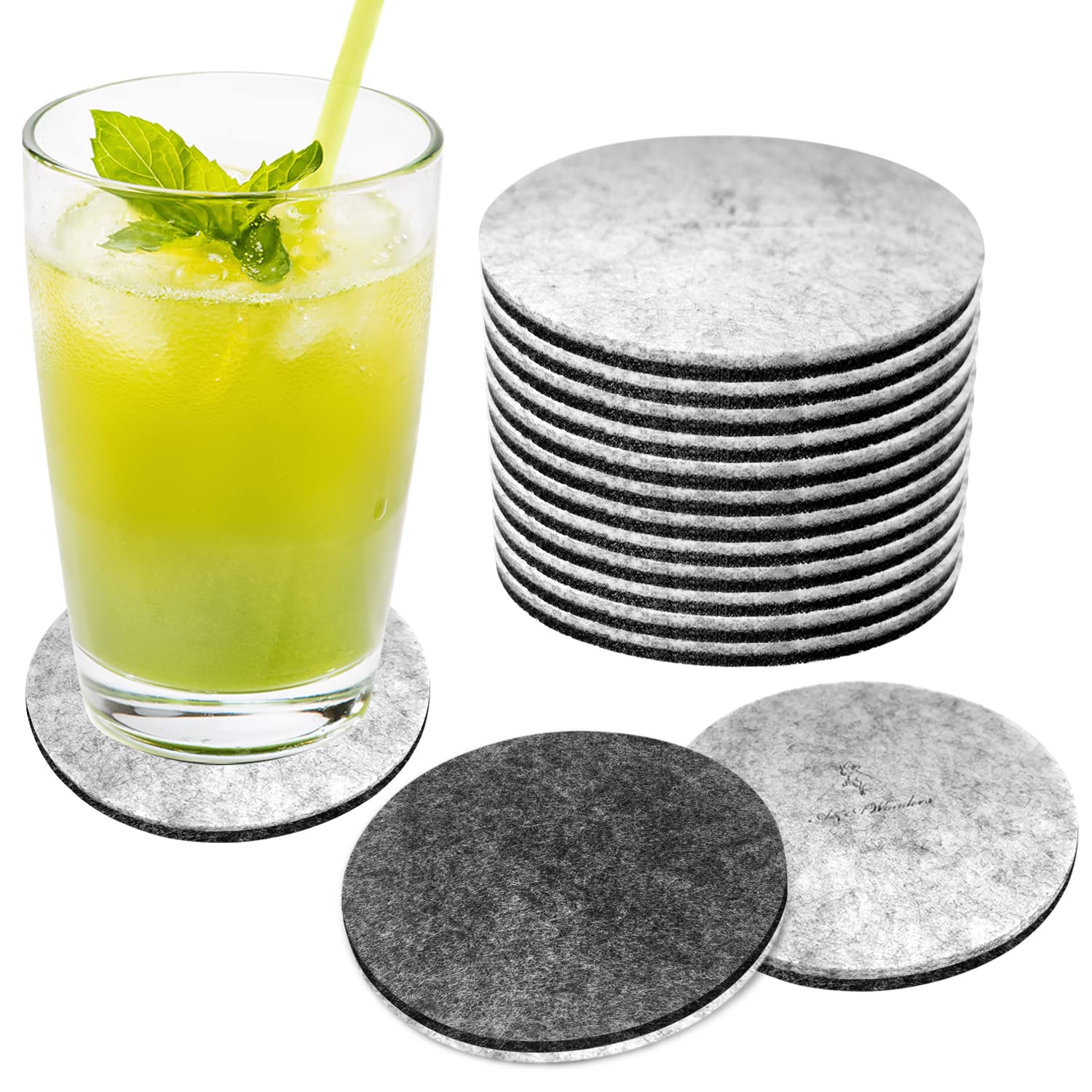 Amazon.com: A&A Wonders Absorbent Premium Felt Coasters Set of 12 for ...