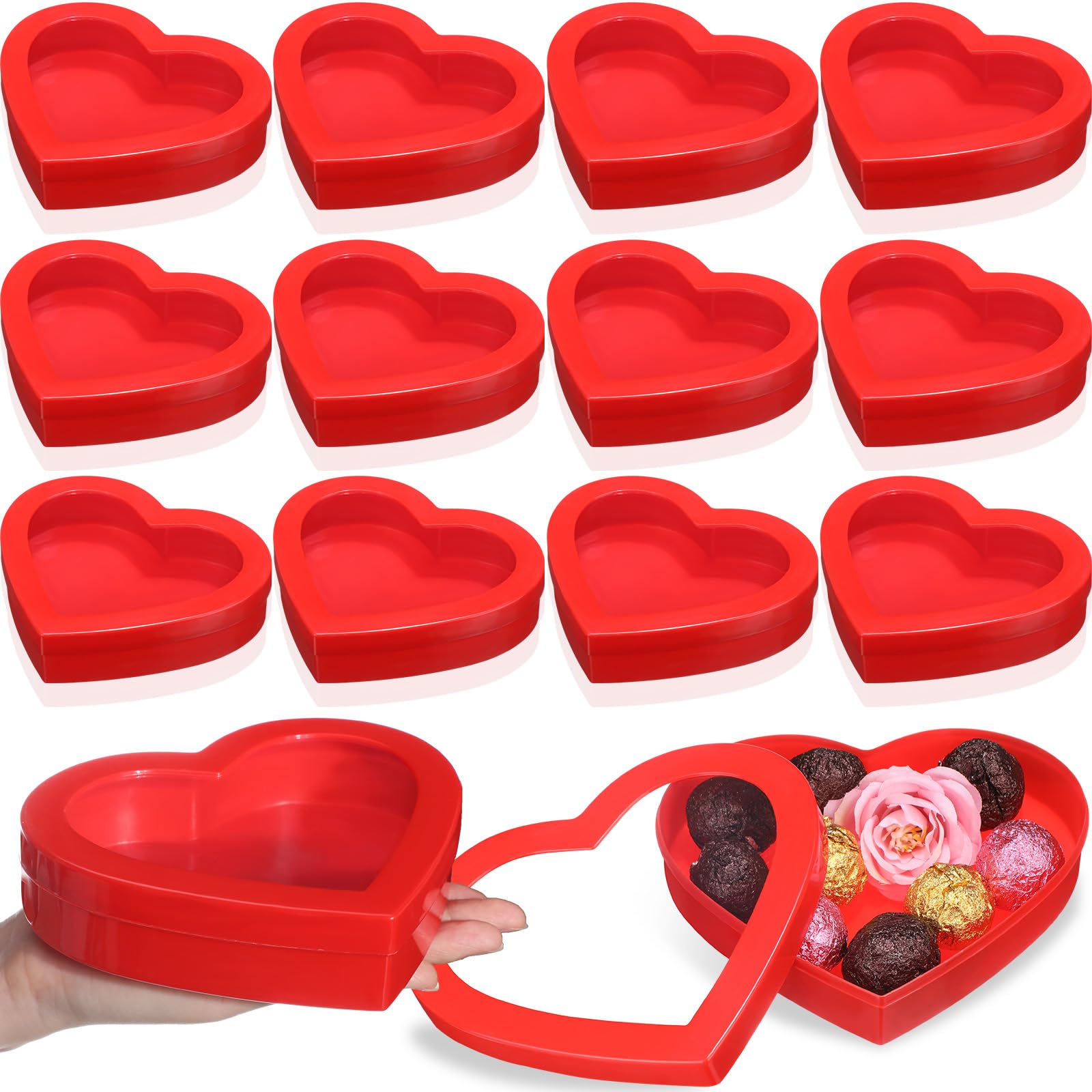 Amazon.com: CroBlissful 12 Pcs Valentine's Day Heart Shaped Boxes with ...