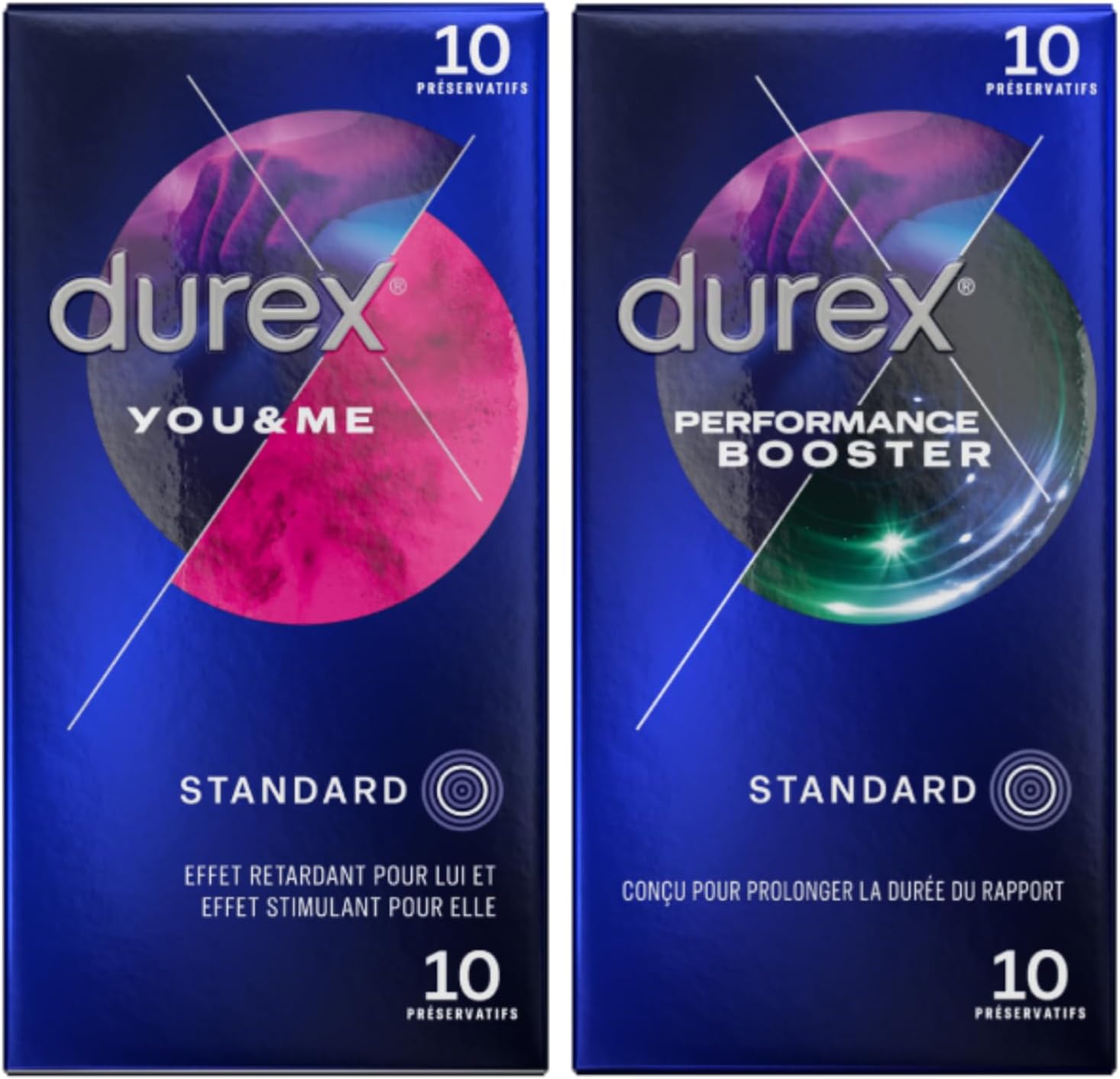 DUREX - Lot de 2 Boîtes de Préservatifs - You & Me x10 - Performance ...