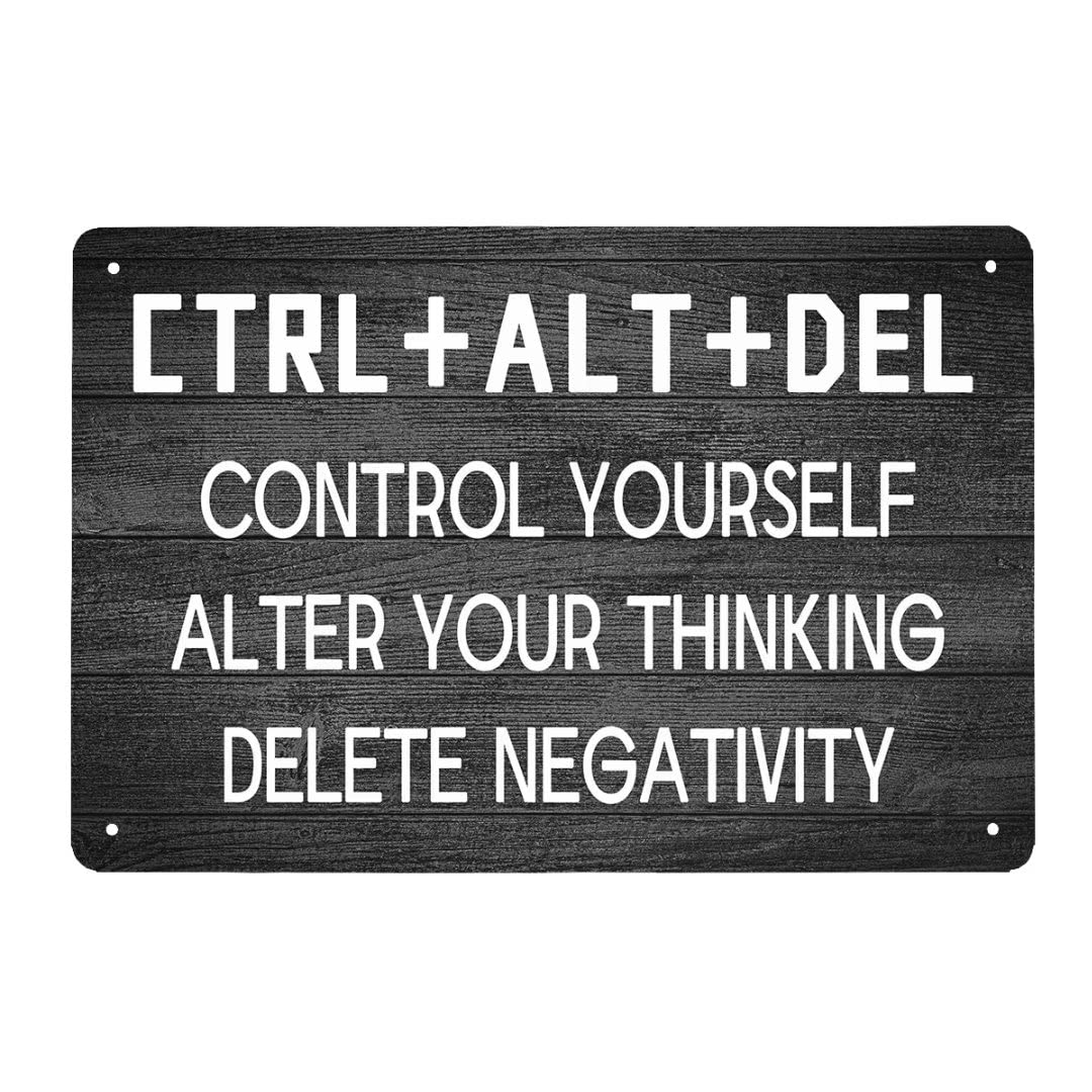 Amazon.com: Inspirational Wall Decor for Office, CTRL+ALT+DEL Metal Tin ...