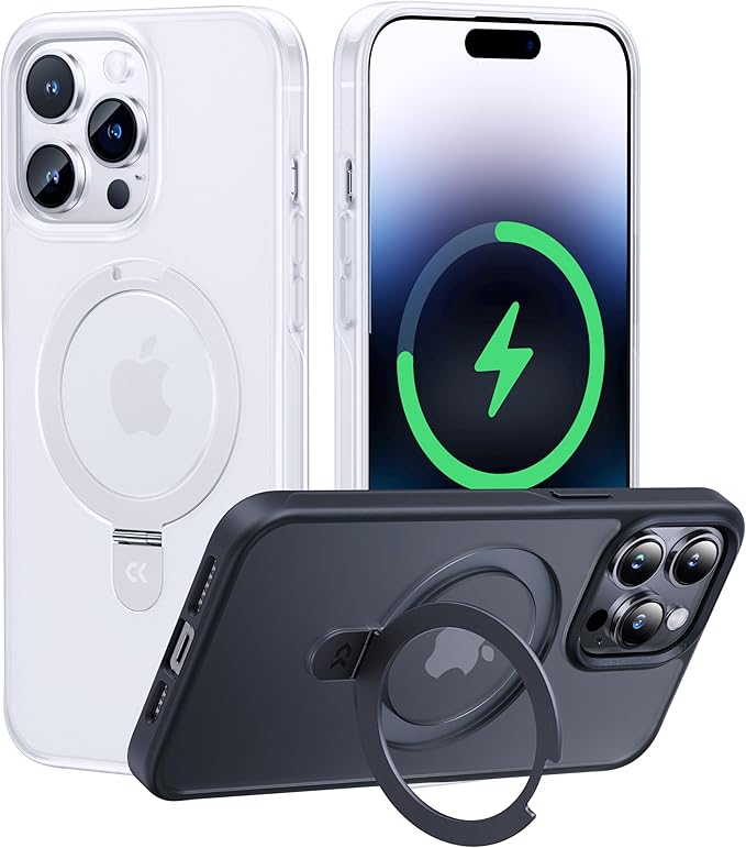 Amazon.com: CASEKOO Designed for Case 14 Pro Max with Magnetic Invisible Stand [Military Drop ...