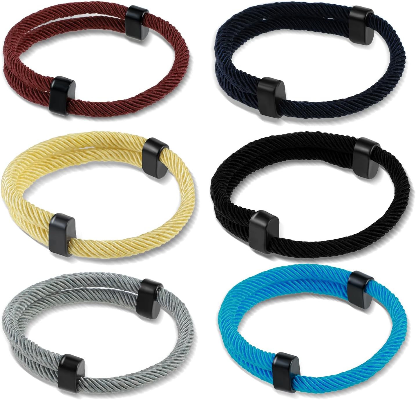 Amazon.com: Mabor Mens Bracelets Rope, 6 Pcs Adjustable Nautical ...