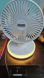 AGARO Alpha Desktop Fan with Light, 4 Inches, 4 Speeds, Oscillating ...