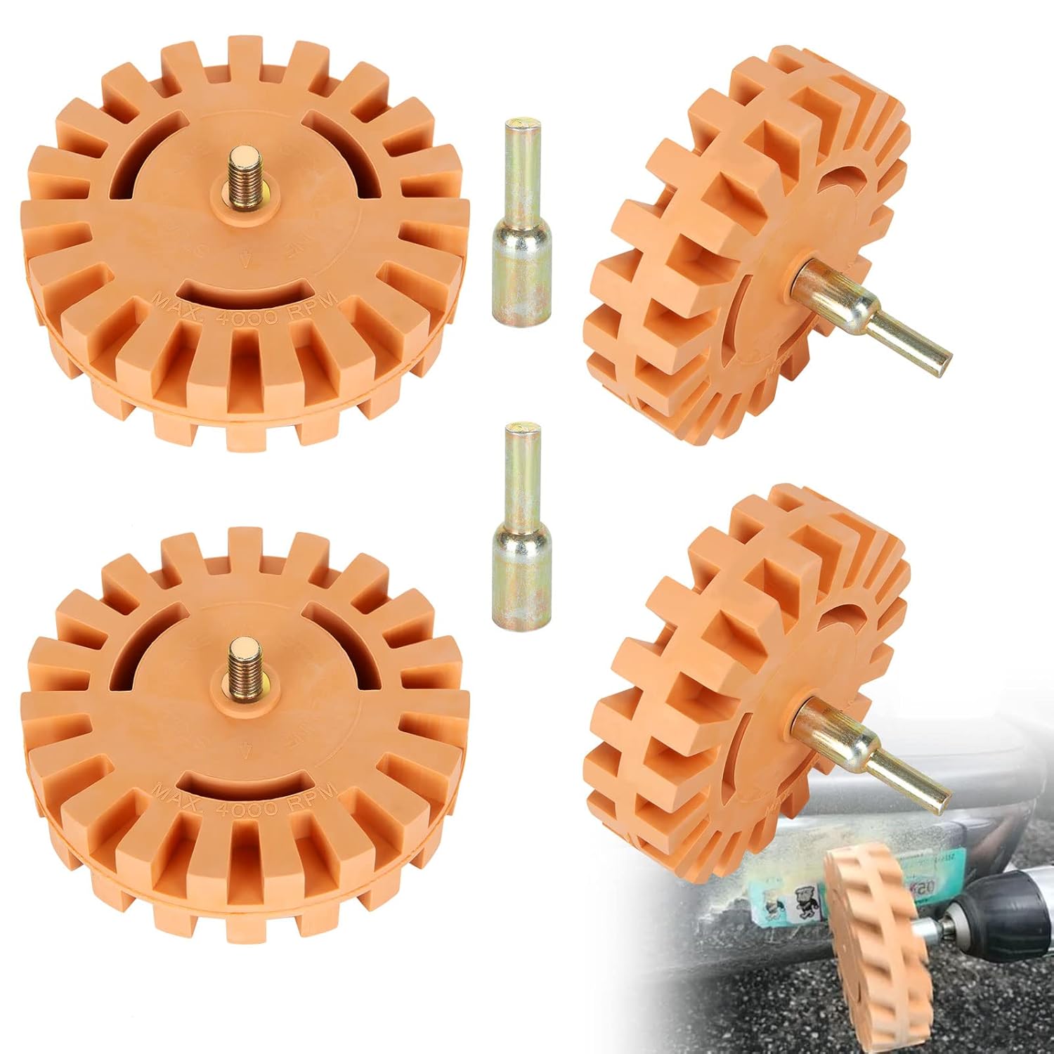 JMIATRY 4 PCS Decal Remover Eraser Wheel 4 Inch, Eraser Wheel Decal ...