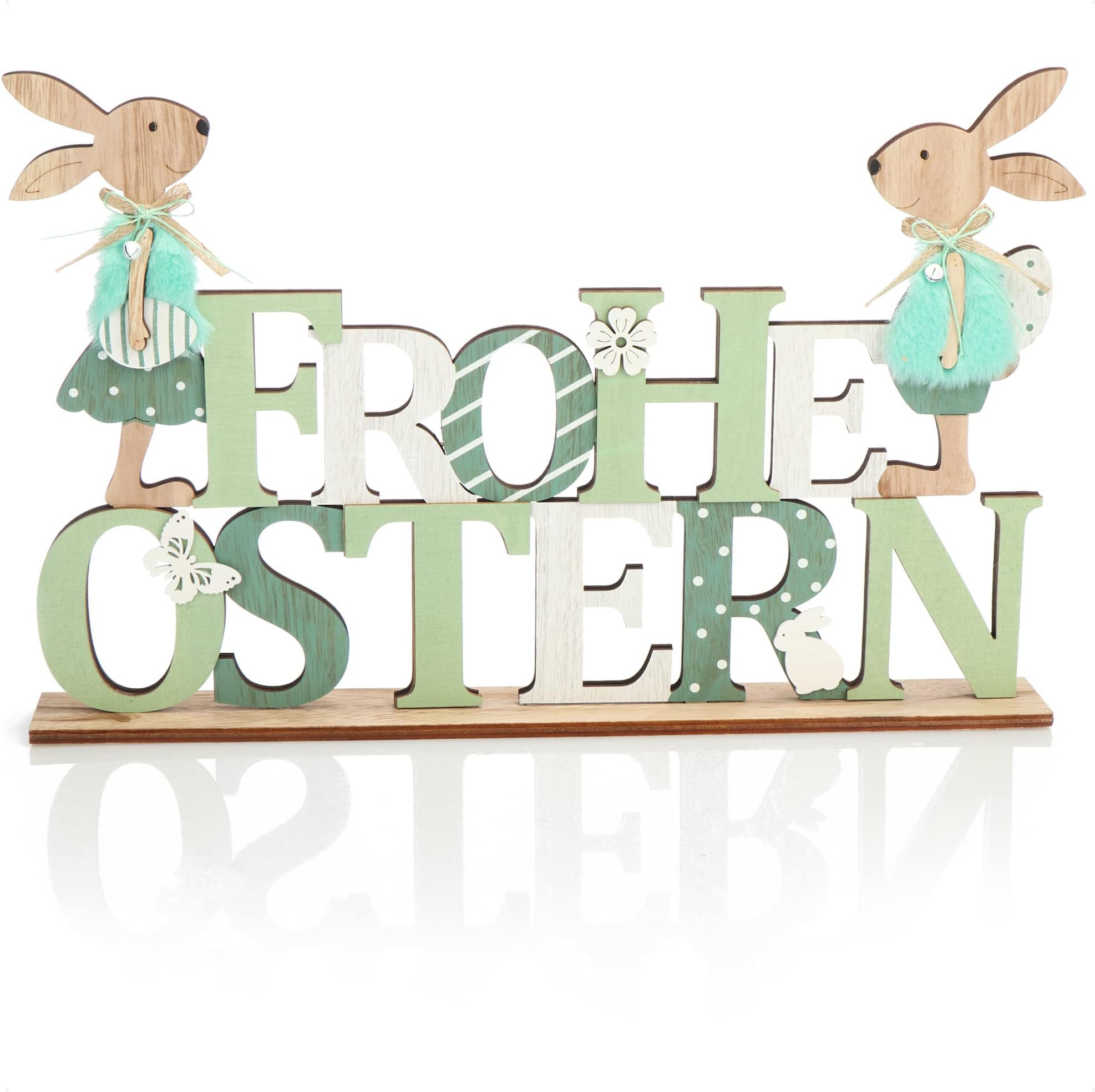 Amazon.de: Valery Madelyn 22cm Deko Aufsteller für Ostern mit LED Licht, Osterhasen Osterdeko ...