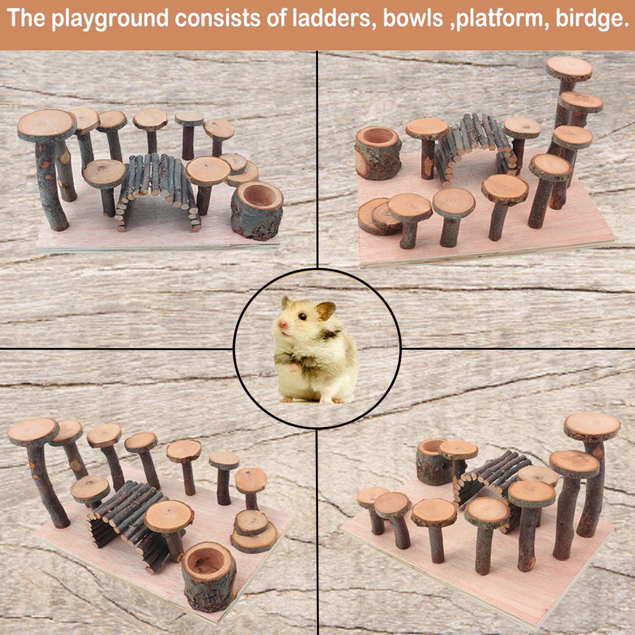 Snapklik.com : Hamster Playground Wooden, Small Animal Activity Toys ...
