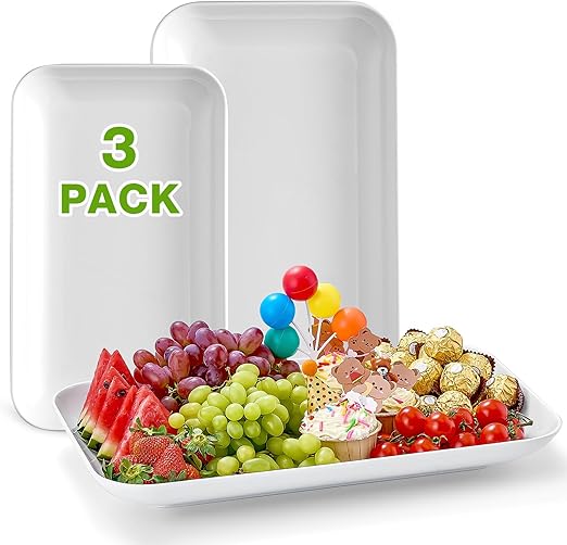 Amazon.com | Porcelain Like Large Serving Platters and Trays Set of 3 ...