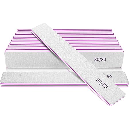 Amazon.com : 25 Pcs Nail File 80/80 Grit Nail Files for Acrylic Nails ...