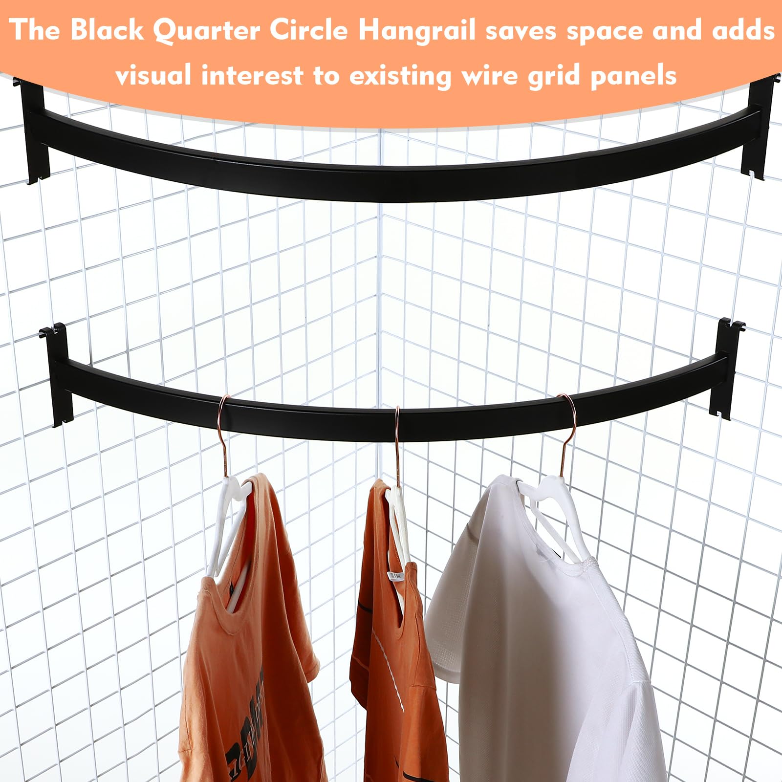 Snapklik.com : Yaocom 2 Pcs Quarter Circle Hangrail For Wire Grid - 30 ...