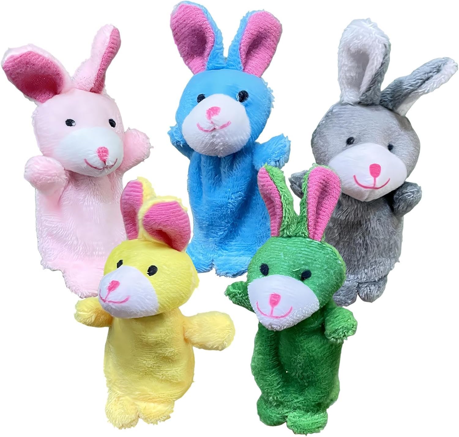 Finger Puppets - Plush Bunny Interactive Toys Set Of 5 | Cute Soft ...