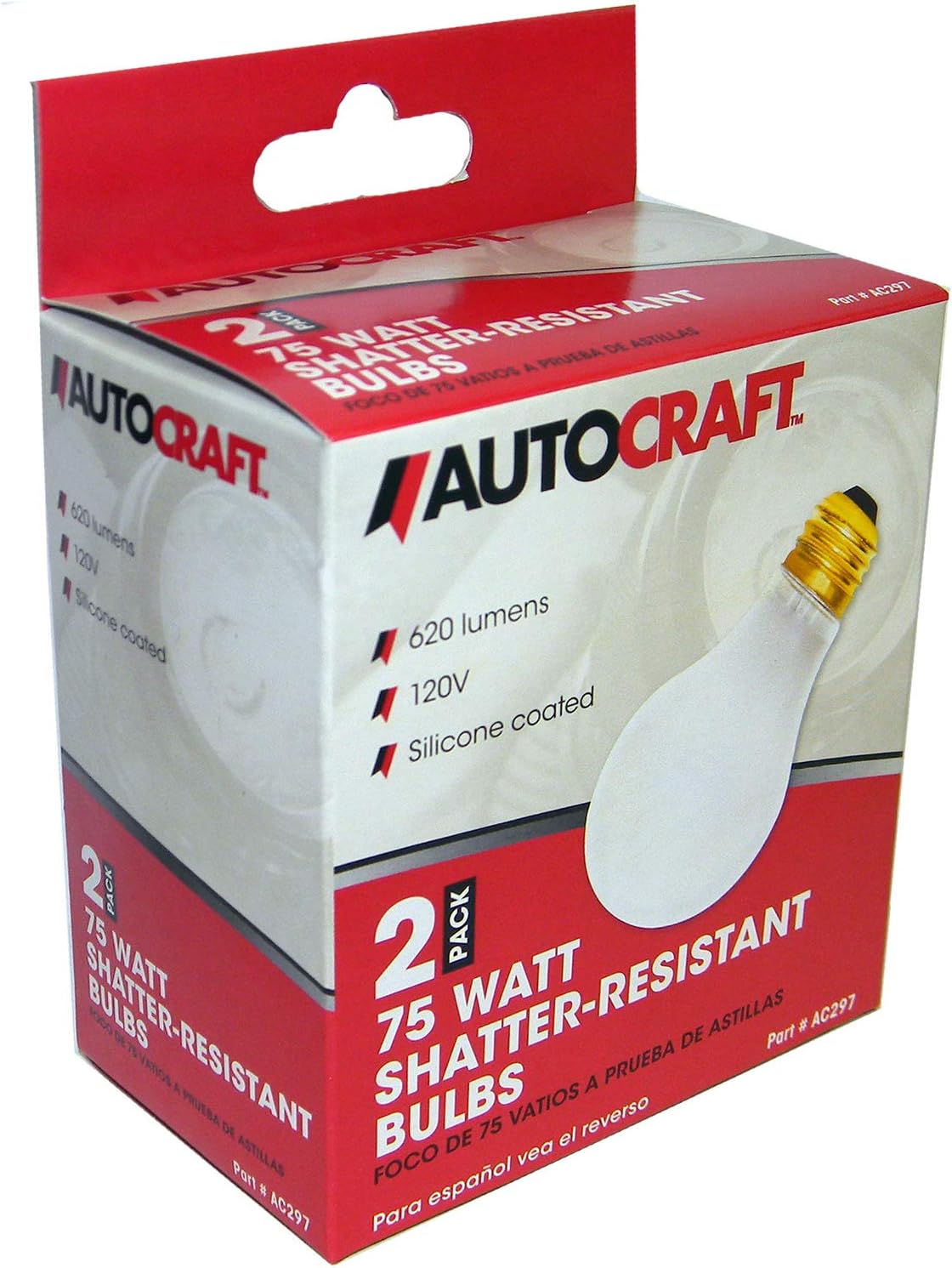 AutoCraft Shatter Resistant Rough Service Shop Light Bulbs, Silicone ...