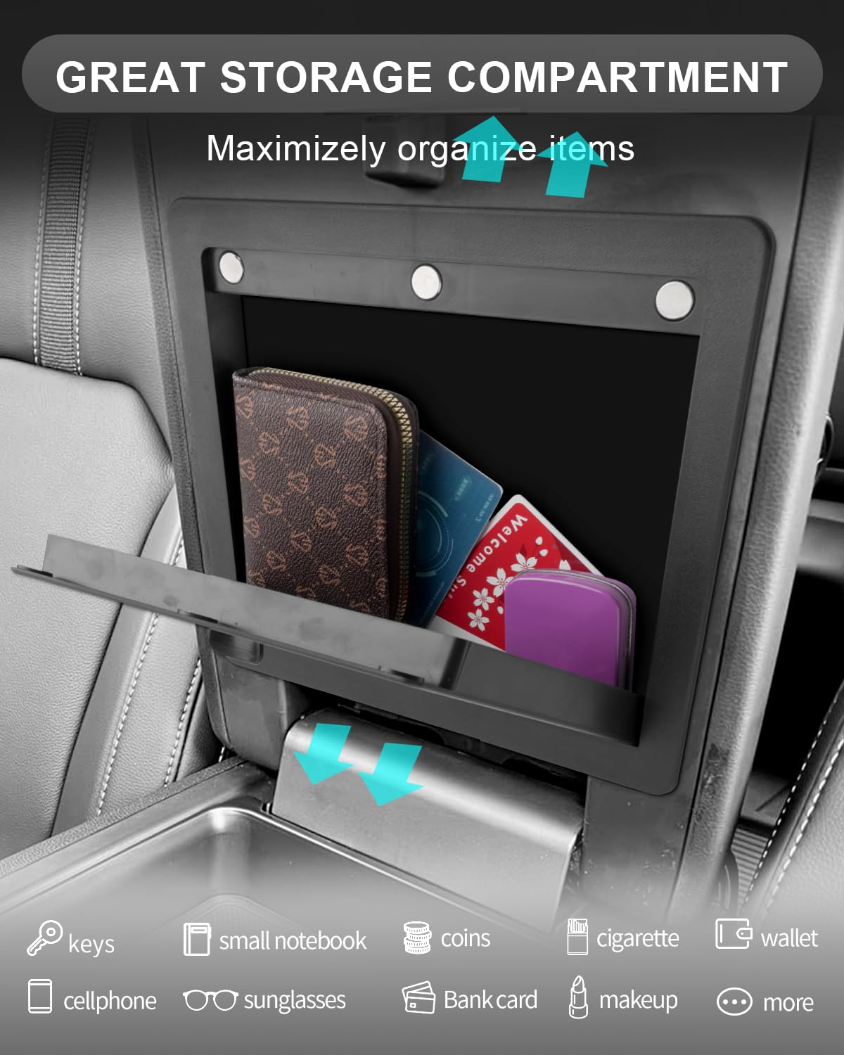 Snapklik.com : CDEFG For 2026 Honda Passport Center Console Organizer ...