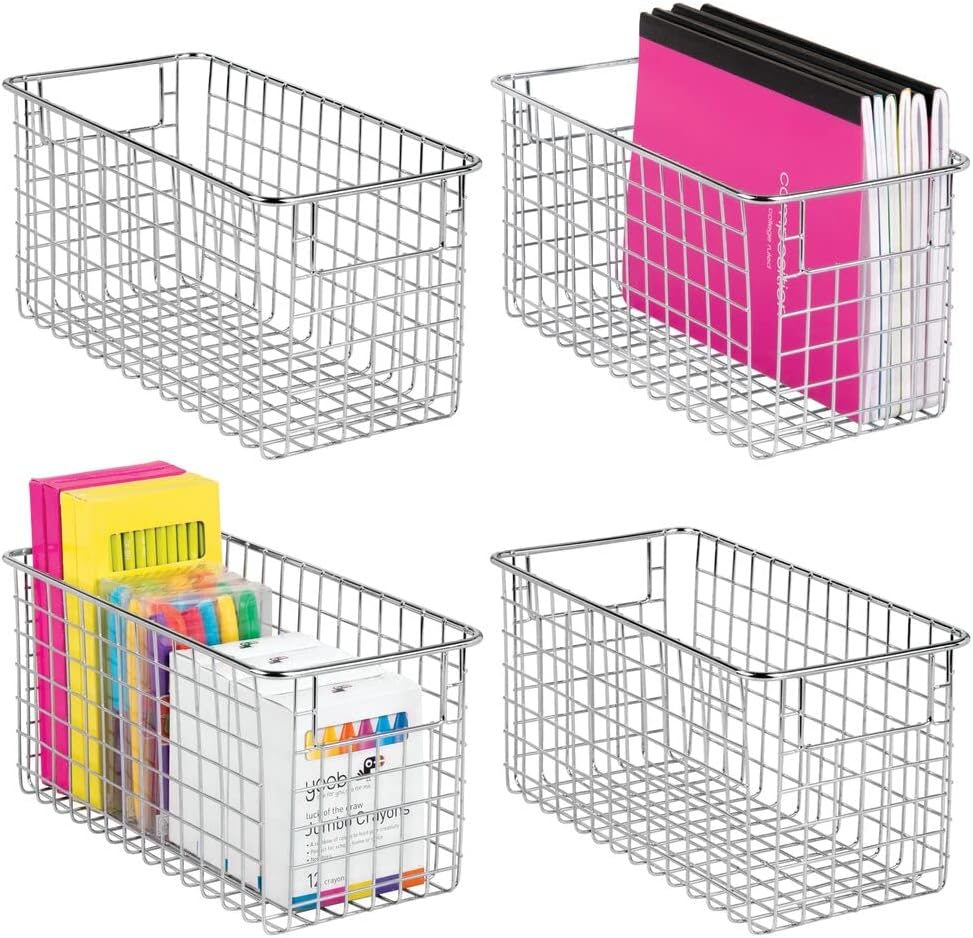 Amazon.com : mDesign Metal Wire Storage Basket Bin with Handles for ...
