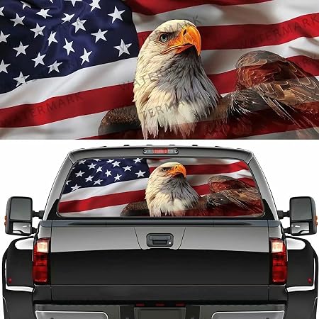 Amazon.com - GRAPHIX EXPRESS Truck Back Window Graphics - Bald Eagle ...