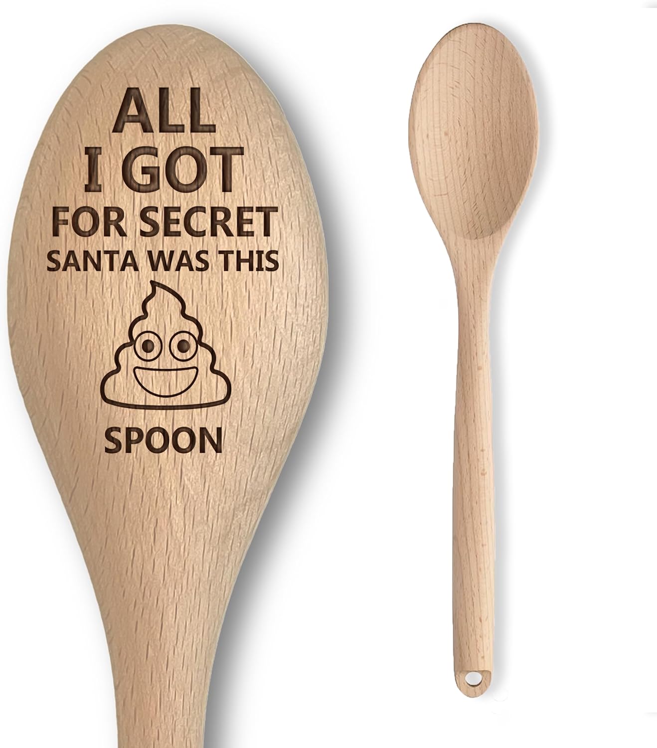 Engraved Wooden Spoon - Funny Rude Bad Secret Santa Gift for Adults ...