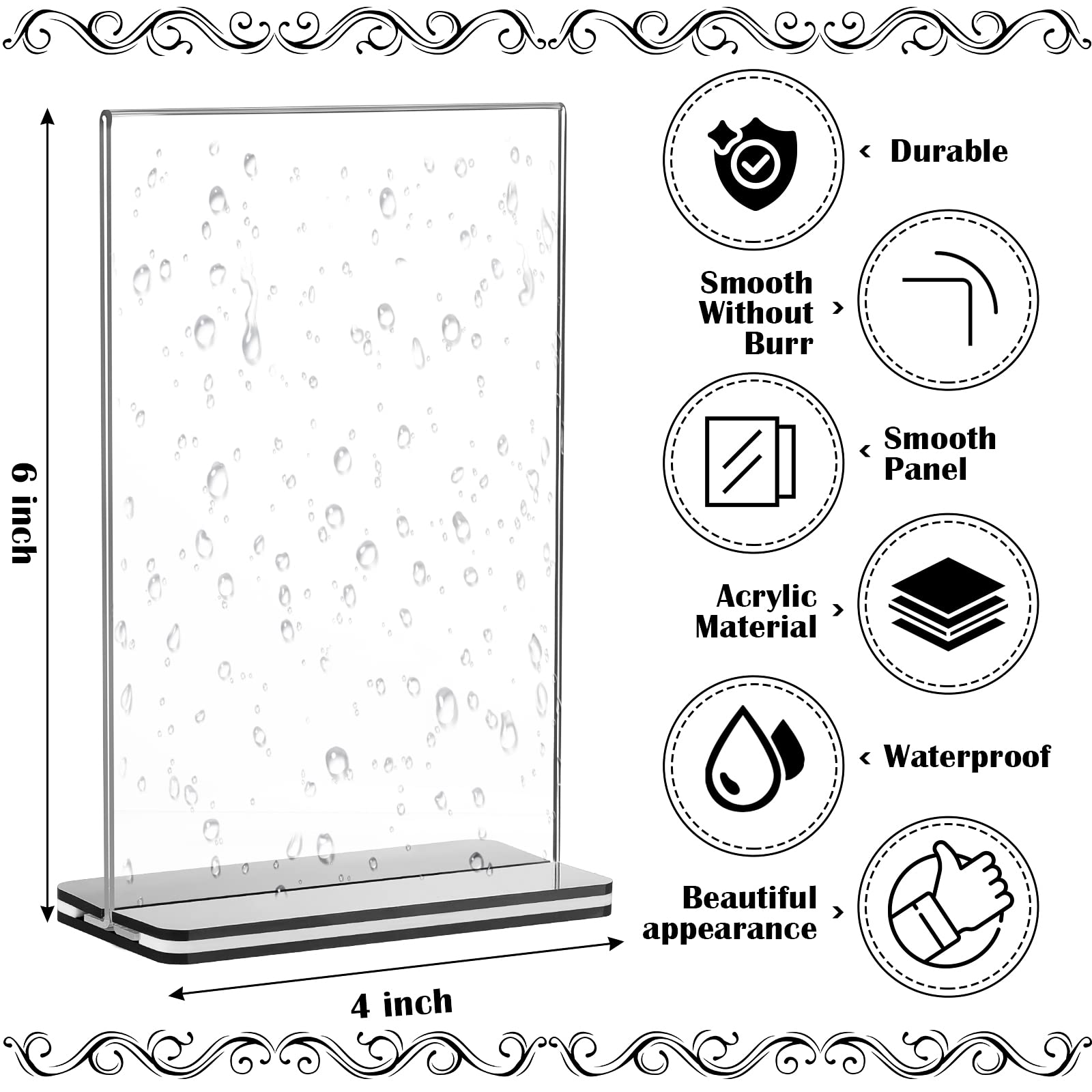 Snapklik.com : 48 Pack Acrylic Sign Holder 4 X 6 Clear Table Sign ...