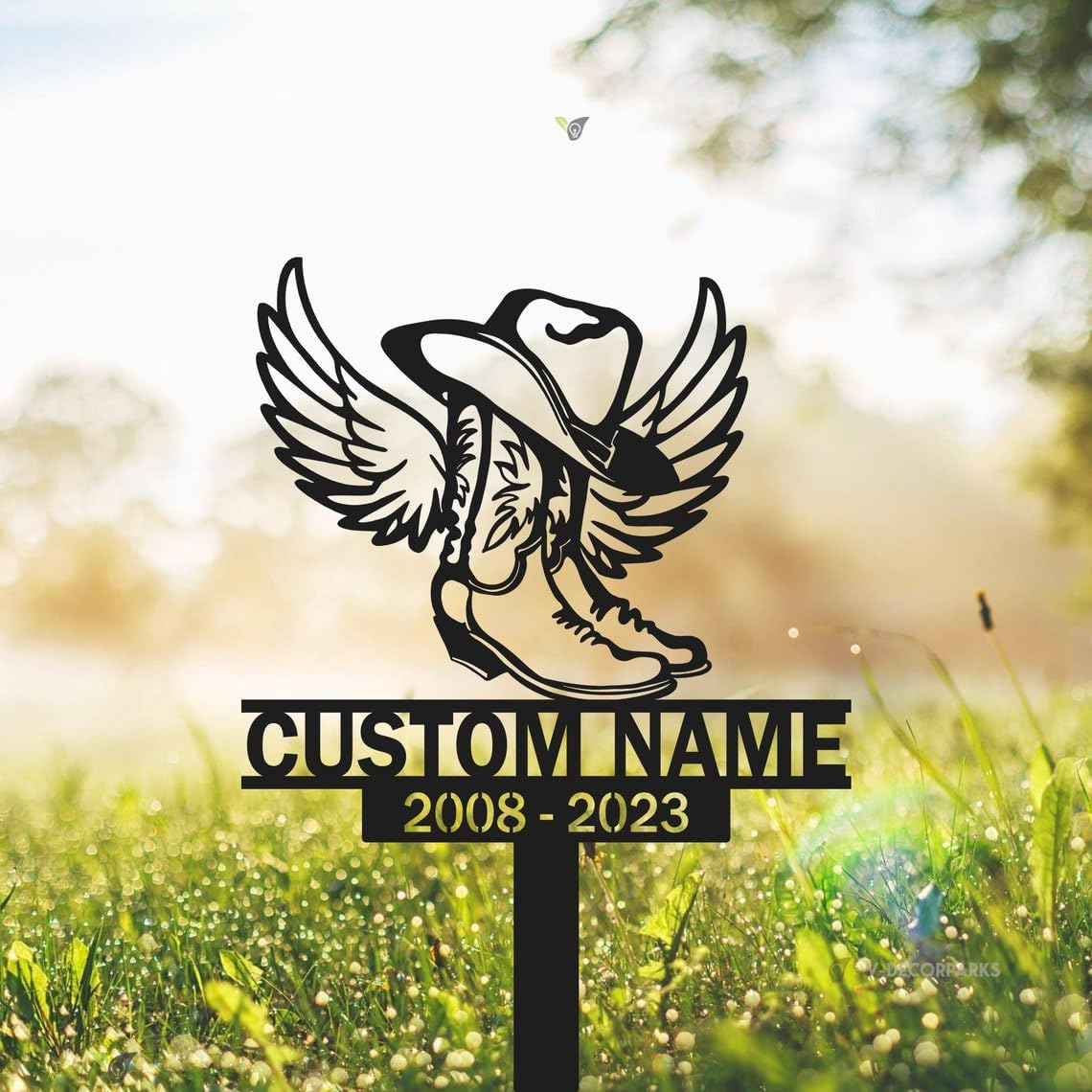 Amazon.com : Ineidolin Custom Cowboy Grave Marker, Cowboy Silhouette ...