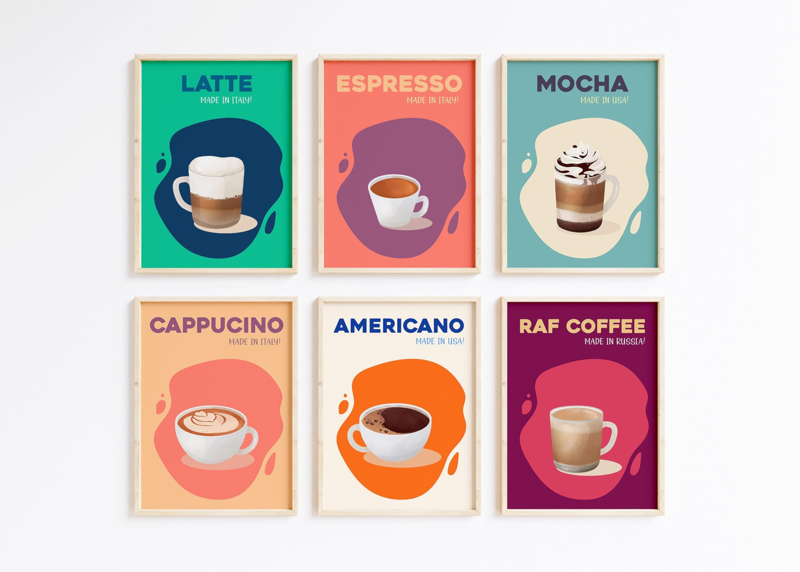 Amazon.com: Erwyn Coffee Wall Art Poster Cafe Art Prints Wall Art For ...