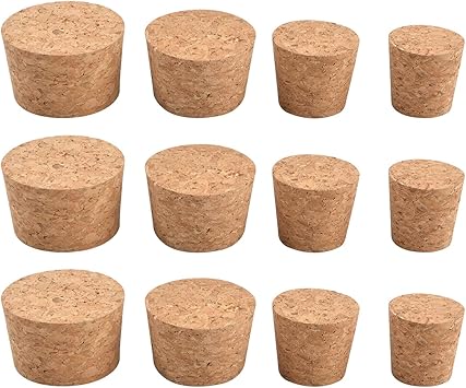 INCREWAY Natural Soft Wood Corks 12 Pcs Four Sizes of Tapered Cork ...