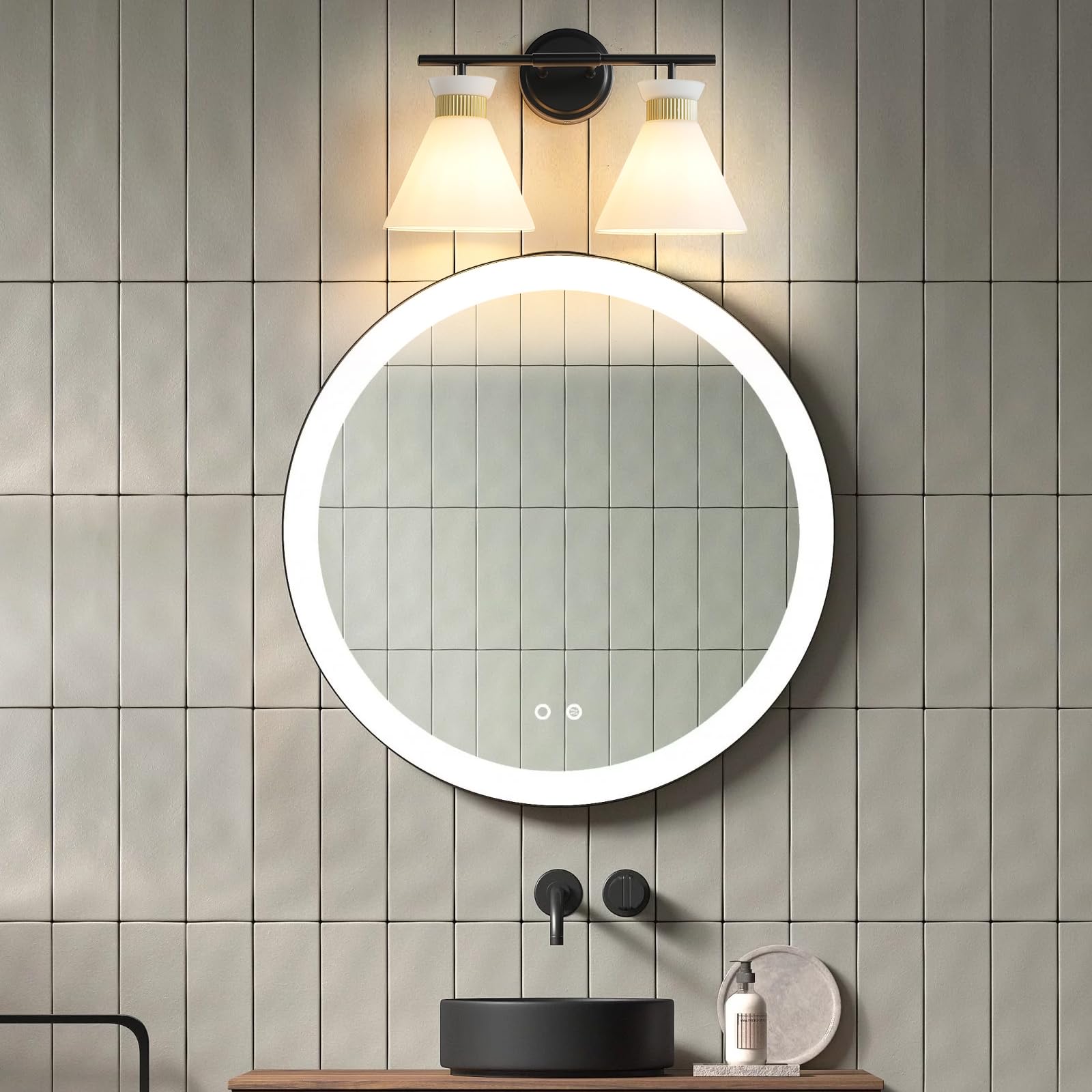 Snapklik.com : WOSHITU Bathroom Vanity Light Fixtures: 2-Lights Mid ...