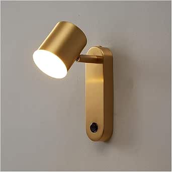 Wall Lamp Mini LED 7W Wall Light Brushed Gold Finished Brass Bracket ...