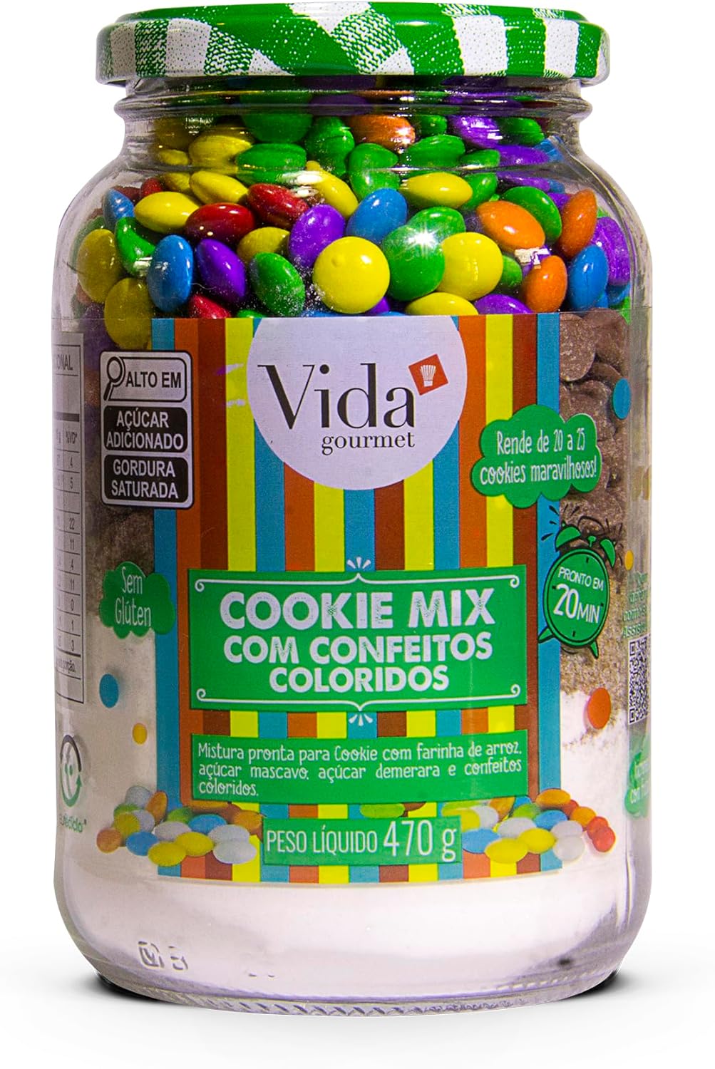 Cookie Mix Com Chocolates Coloridos SEM GLÚTEN 470g - Vida Gourmet ...