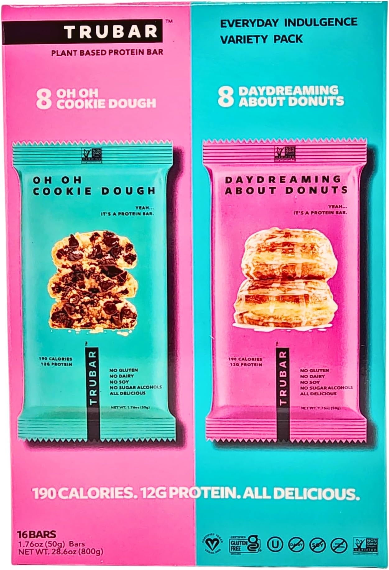 Amazon.com : Trubar Truwomen Plant-Based Protein Bar Variety Pack ...