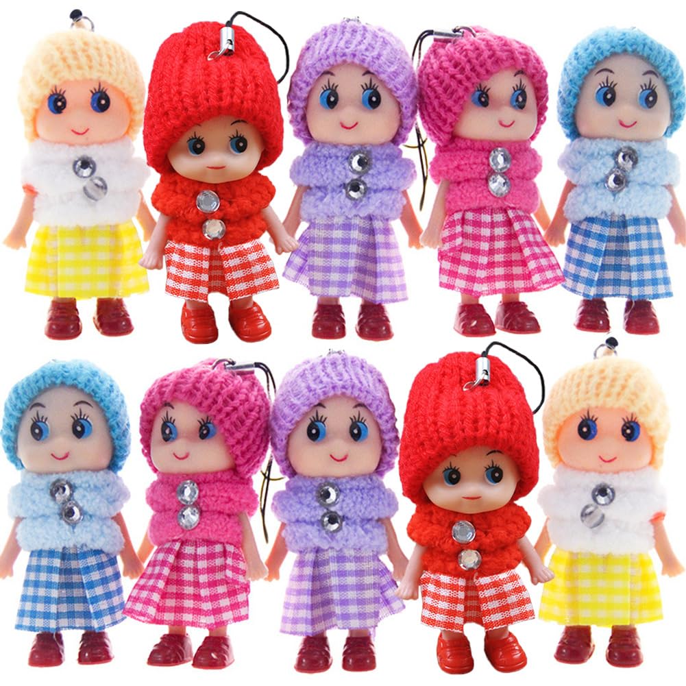 Amazon.com: 12pcs Tiny Dolls Silicone Princess Mini Doll for Girls DIY ...